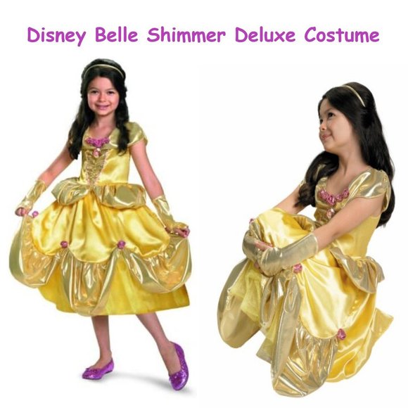 Disney | Costumes | Disney Princess Belle Shimmer Deluxe Costume Set Medium 78 Vtg 21 Nwtnew ...